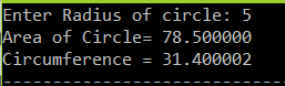Finding Area and Circumference of Circle in C Language – Anonhack